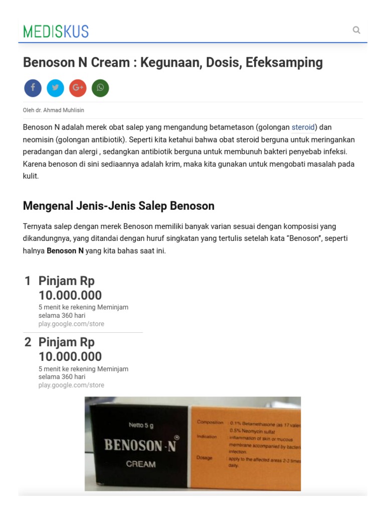 Kegunaan dan Efek Samping Benoson N | PDF