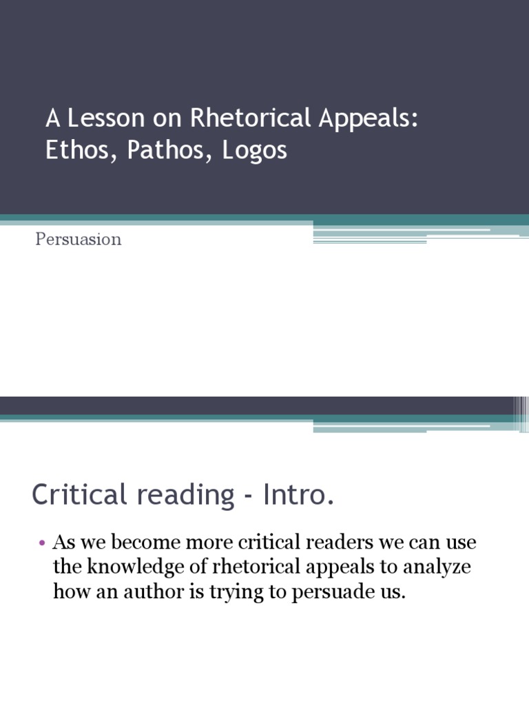 Rhetorical Appeals PPT - NEW | PDF | Rhetoric | Persuasion