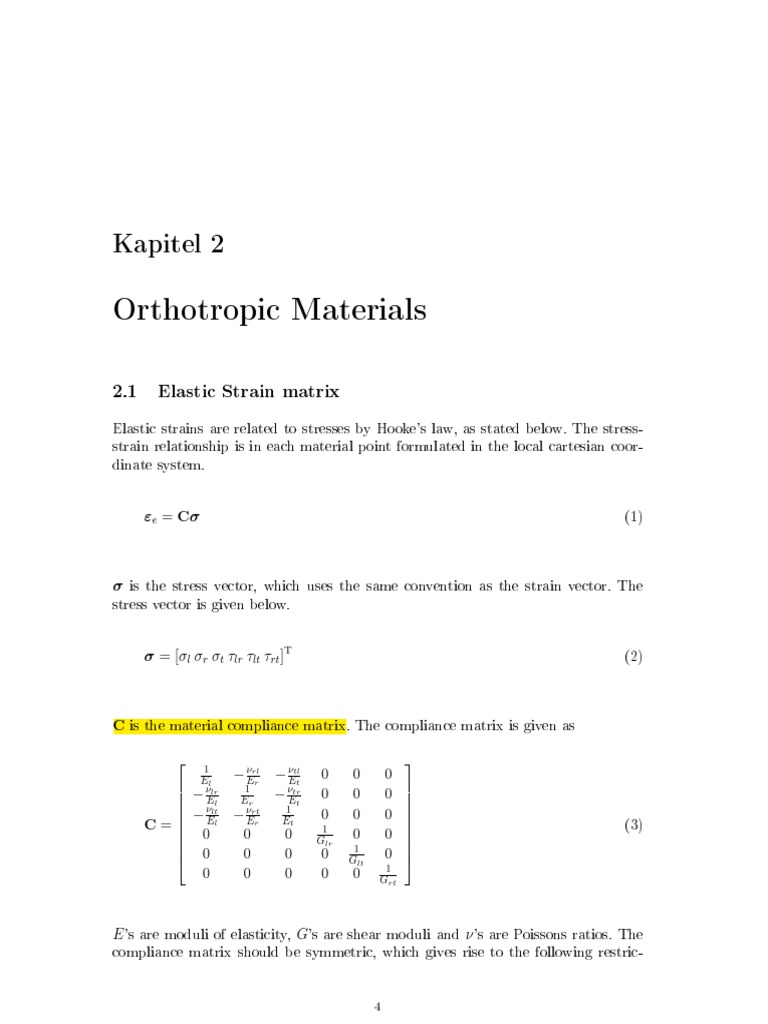Orthotropic Material Properties and Coordinate Transformations | PDF ...