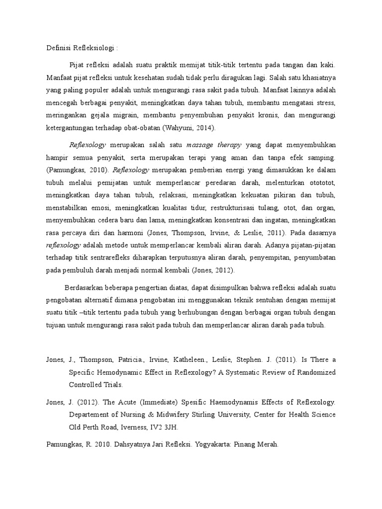 Definisi Refleksiologi | PDF