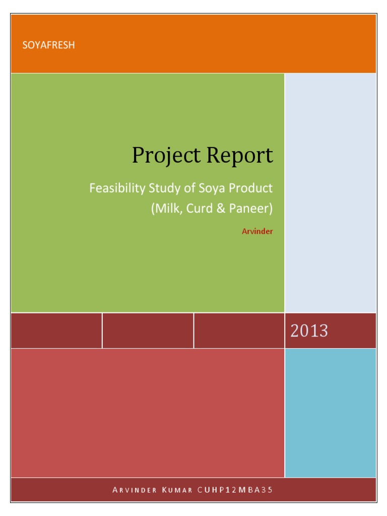 Feasibility Study of Soya Product | PDF | Soybean | Tofu