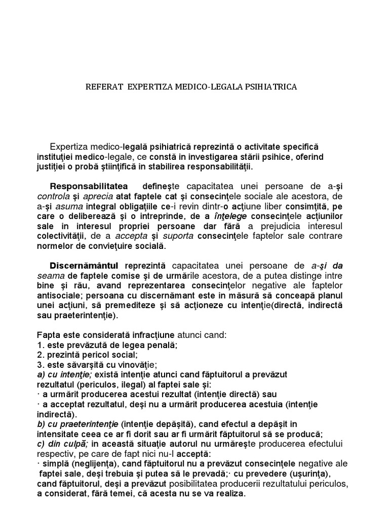 Referat Expertiza Medicala 1 | PDF | Social Science | Law