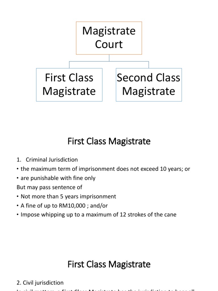 First vs Second Class Magistrate Roles | PDF