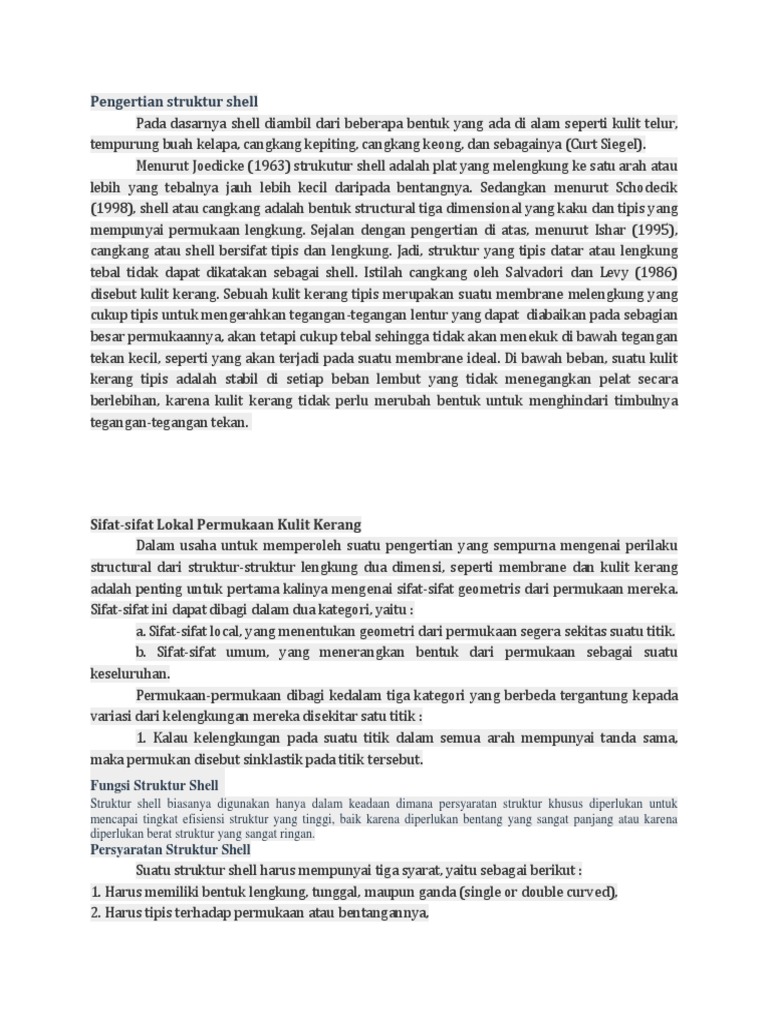 Pengertian Struktur Shell | PDF