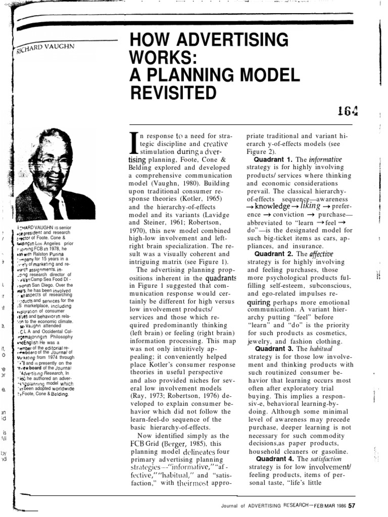 How Advertising Works: The FCB Grid Planning Model | PDF | Brand ...