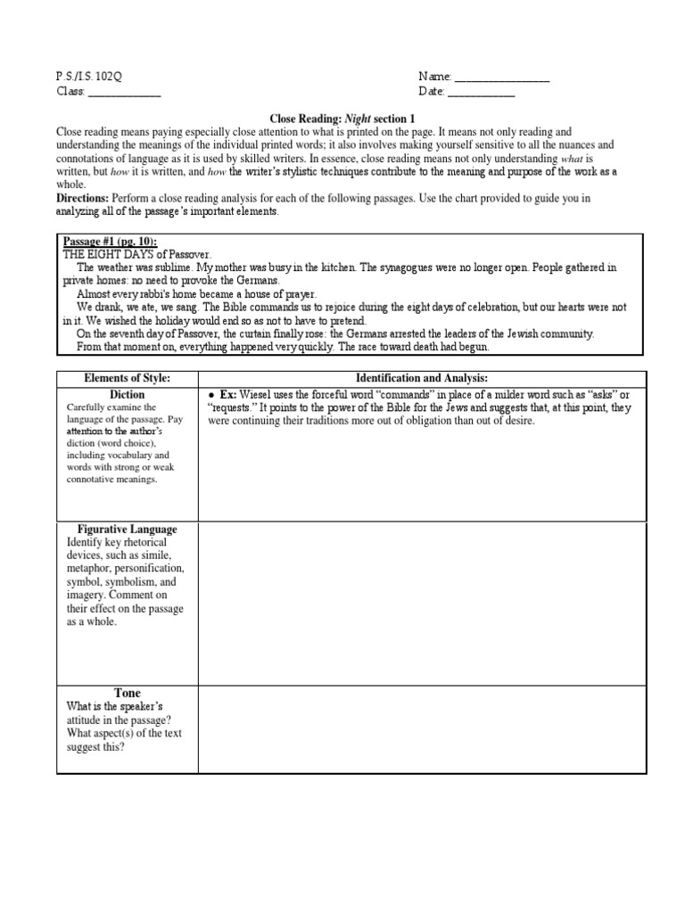 CR Excerpt - Night Section 1 Part 1 | PDF | Synagogue | Passover