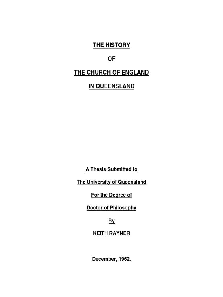 Rayner Queensland1962 | PDF | Anglicanism | Christian Denominational ...