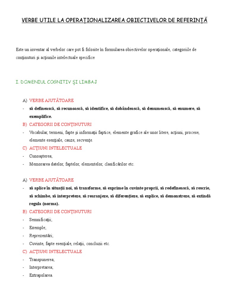 Obiective Operationale | PDF | Career & Growth