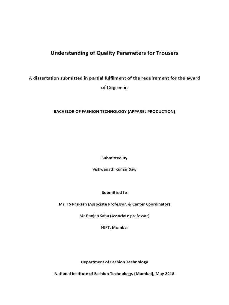 Understanding of Trouser | PDF | Seam (Sewing) | Trousers