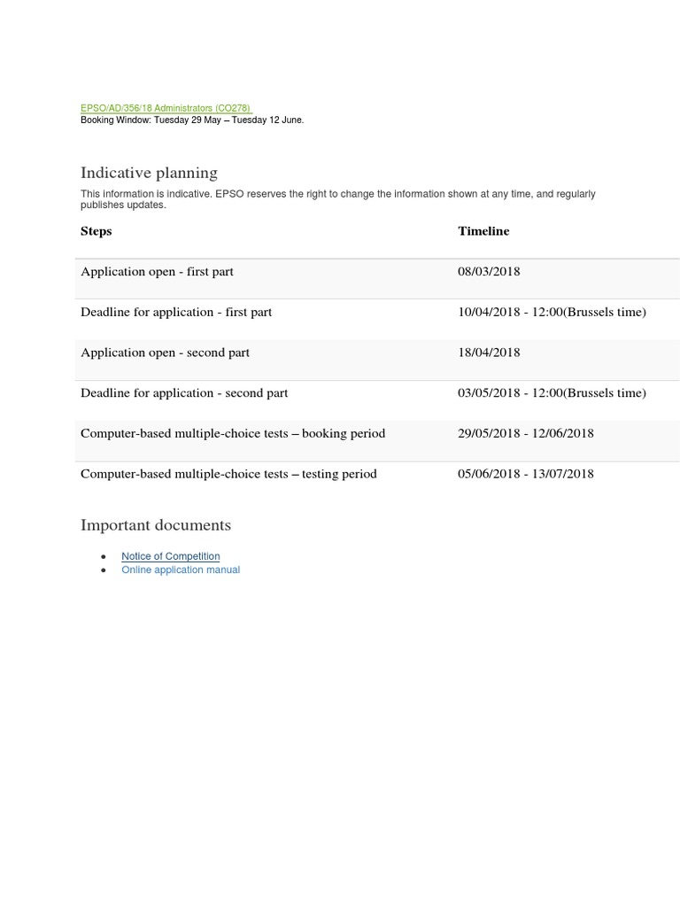 Indicative Planning: Steps Timeline | PDF