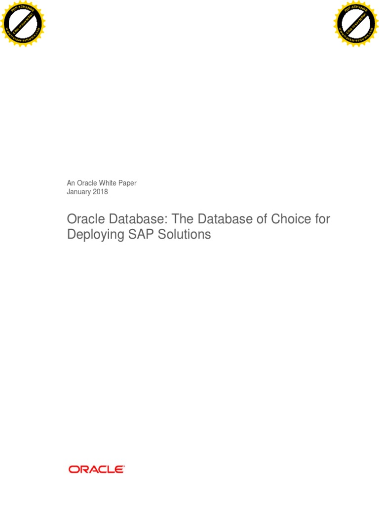 Oracle Database: The Database of Choice For Deploying SAP Solutions ...