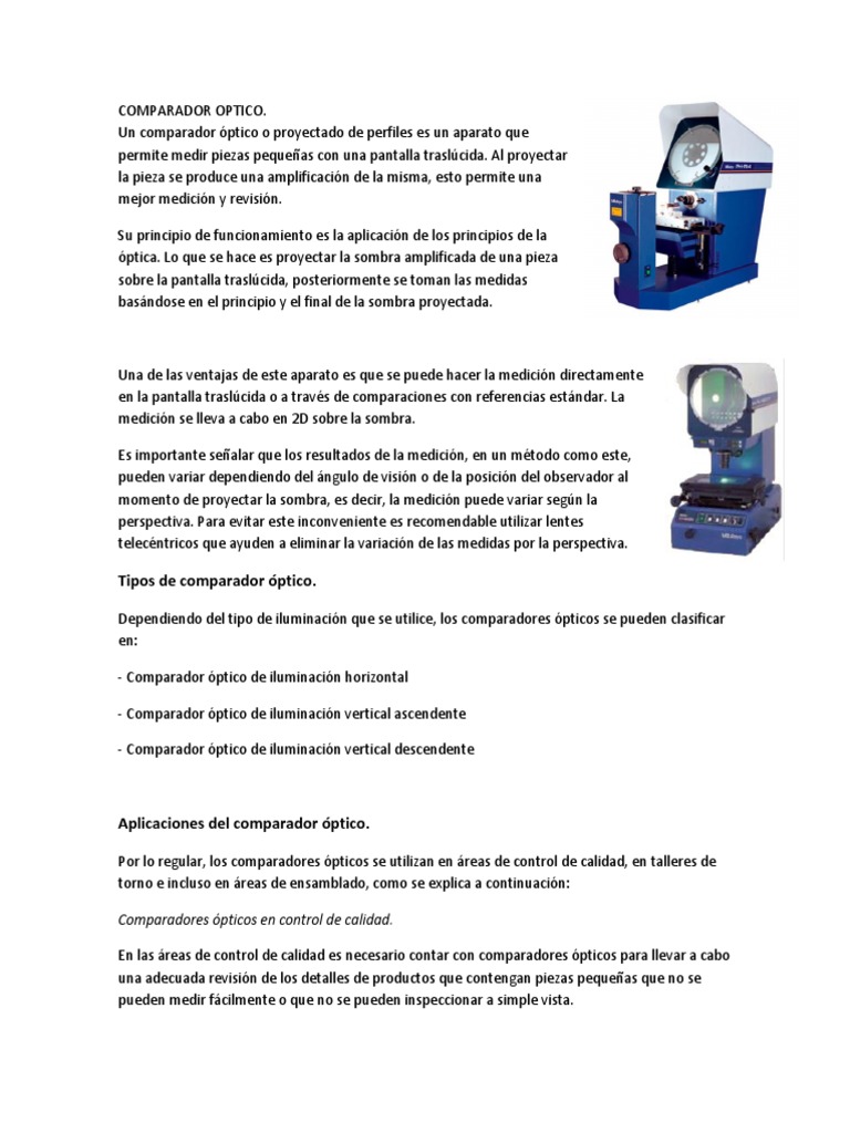 Comparador Optico | PDF | Medição | Parafuso
