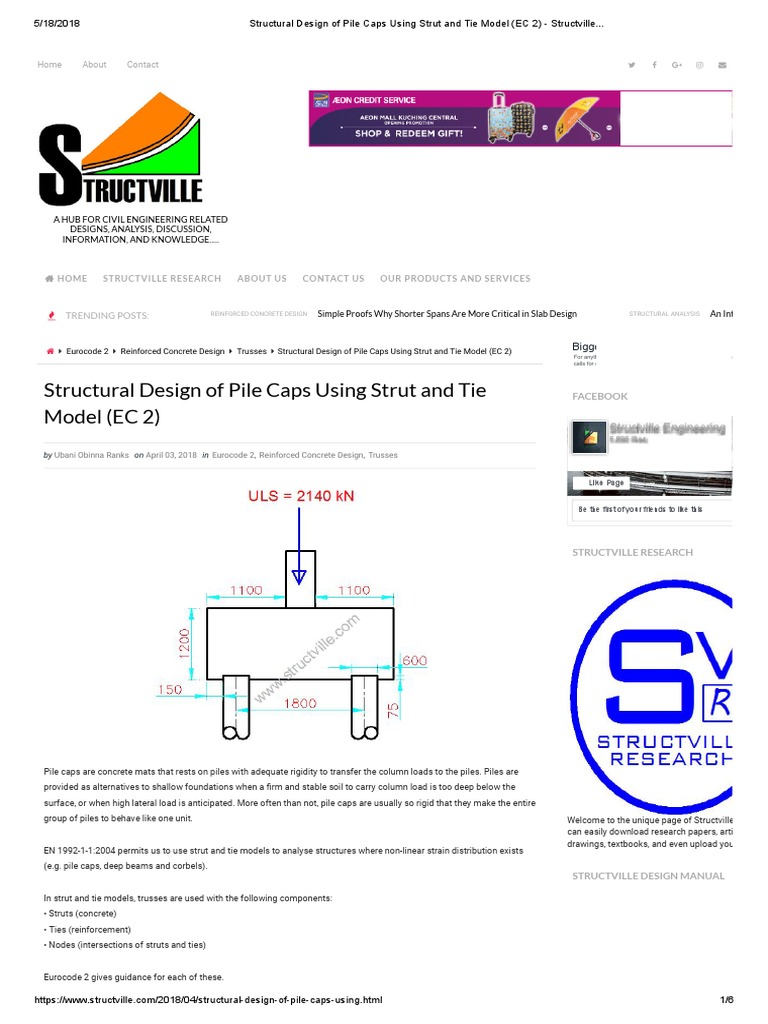 Structural Design of Pile Caps Using Strut and Tie Model (EC 2 ...