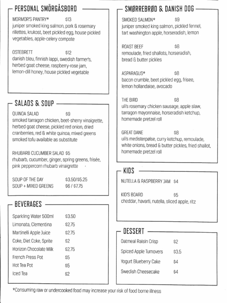 Freya Cafe Opening Menu | PDF