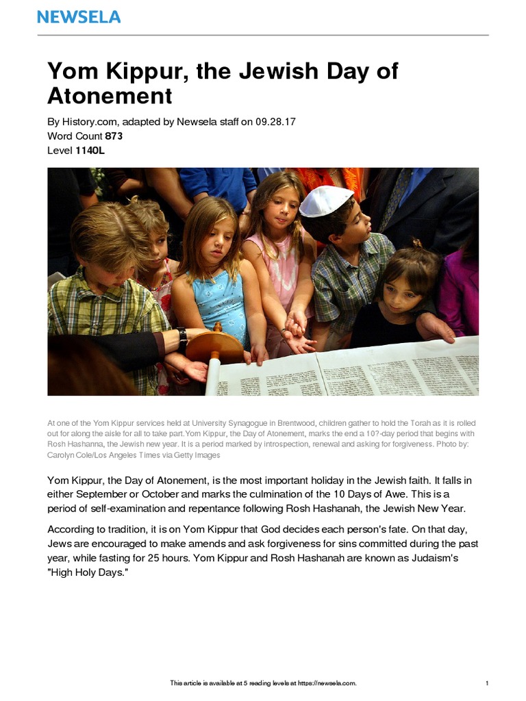 Lib-History-Yom-Kippur-35164-Article Only | PDF | Yom Kippur | High ...