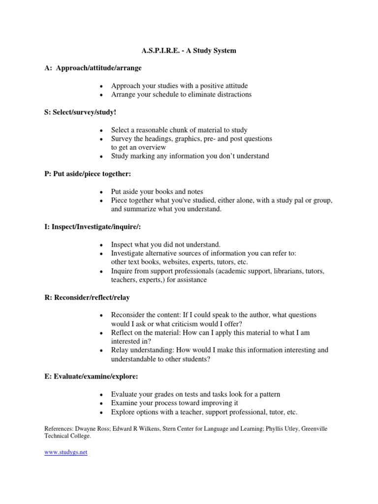 ASPIRE - A Study System | PDF