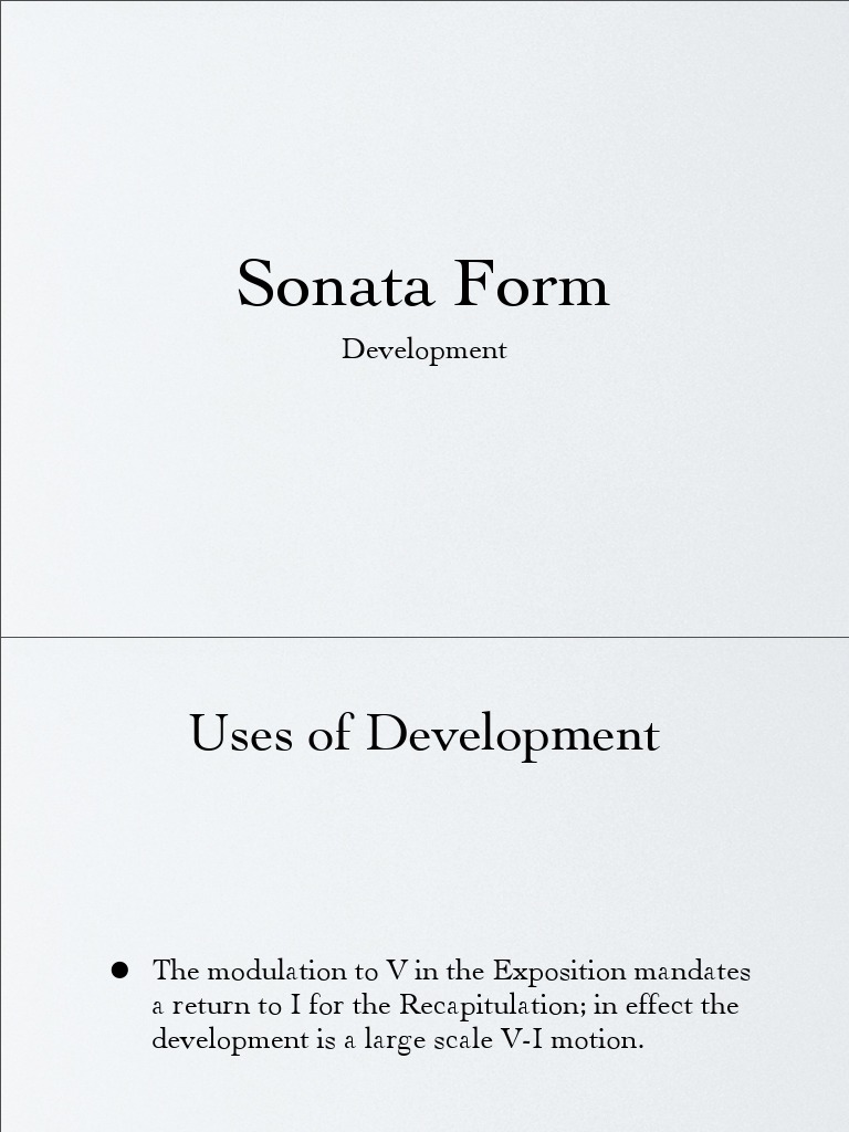 Sonata Form Developments | PDF | Music Theory | Elements Of Music