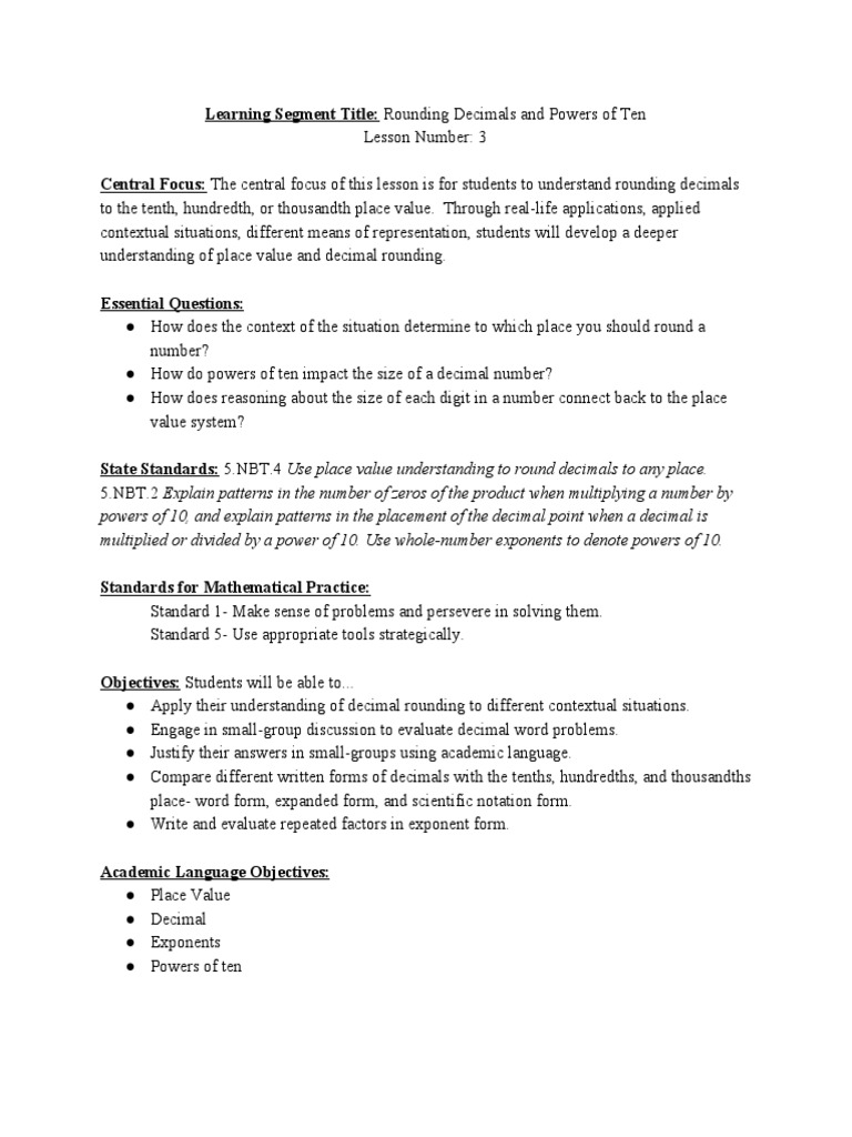 Teaching Portfolio Sample Lesson Math | PDF | Exponentiation | Numbers
