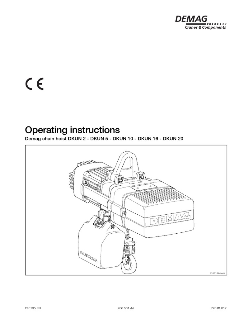 Demag DKUN Hoist Operating Manual | PDF | Electrician | Safety