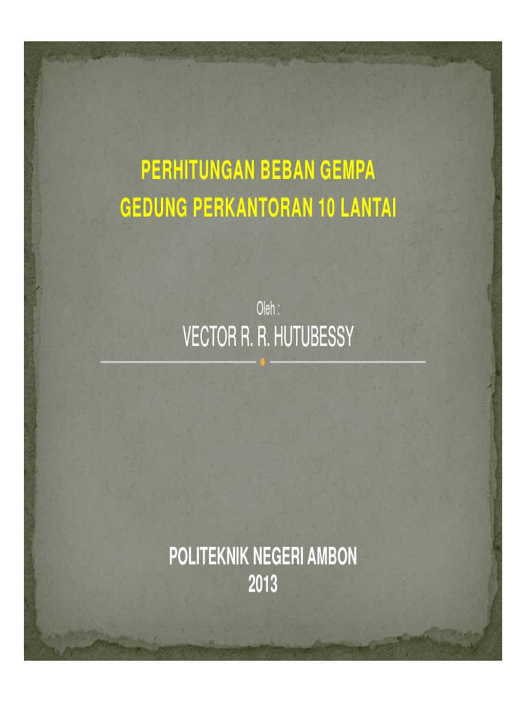 Perhitungan Beban Gempa Statik Ekivalen | PDF