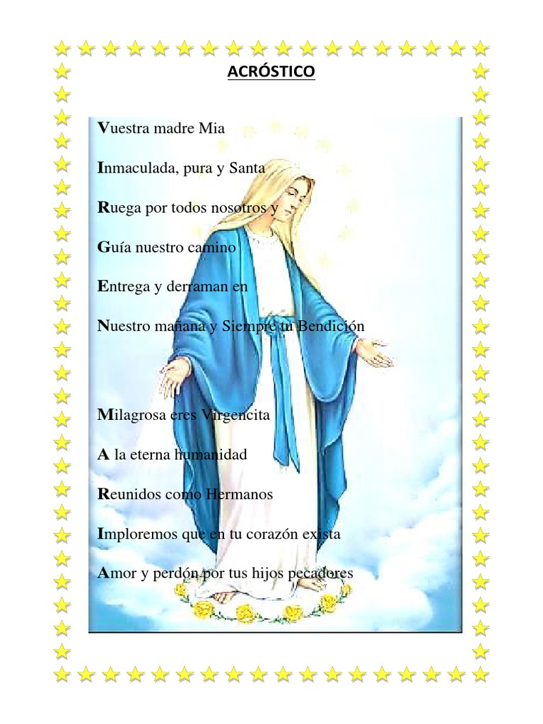 ACRÓSTICO Virgen Maria | PDF