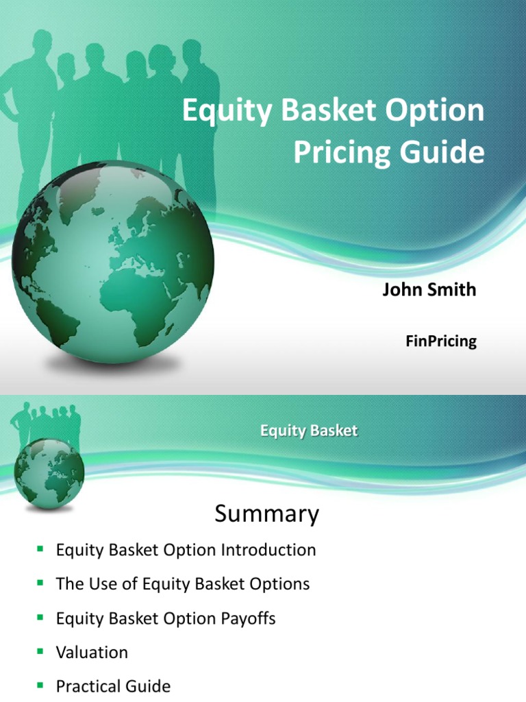 Explaining Equity Basket Option Definition and Valuation | PDF | Option ...