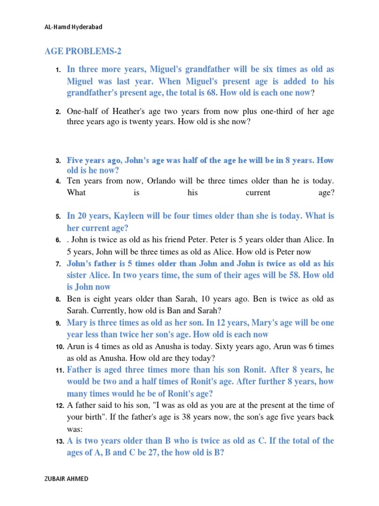 Age Problems 2 | PDF | Living Arrangements | Family