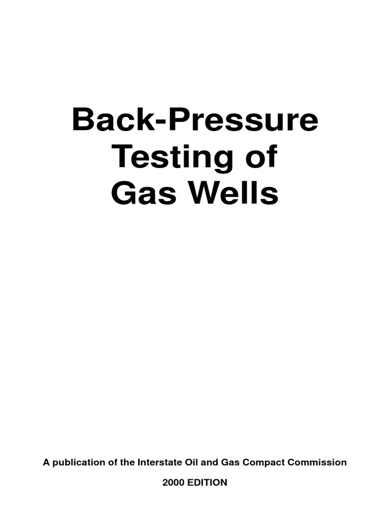 Back Pressure Testing Gas Wells Book PDF | PDF