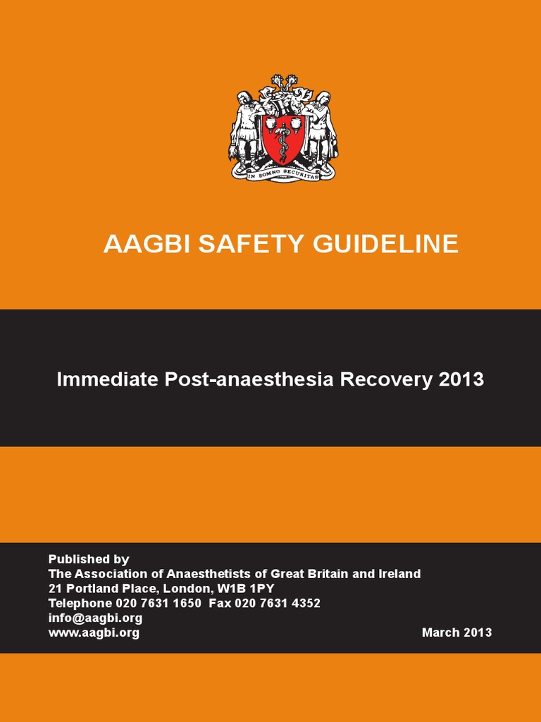 Immediate Post-Anaesthesia Recovery 2013 | PDF | Anesthesiologist ...