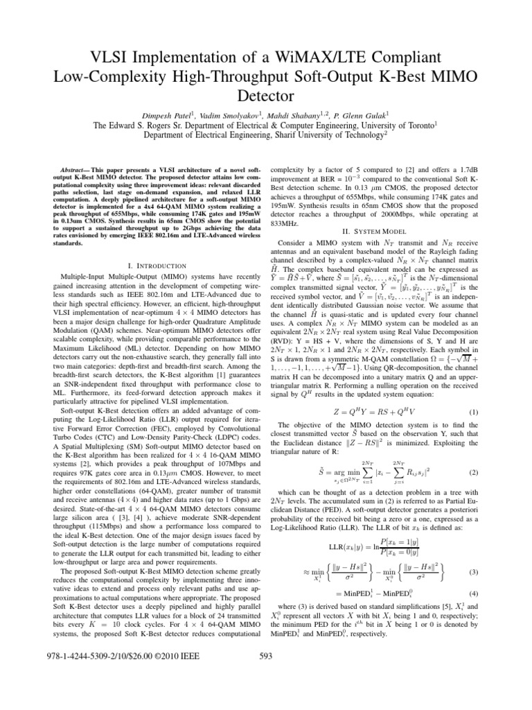 Vadim Kbest Detector | PDF | Mimo | Forward Error Correction
