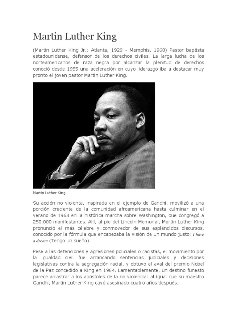 Martin Luther King: A Dream (Tengo Un Sueño) | PDF