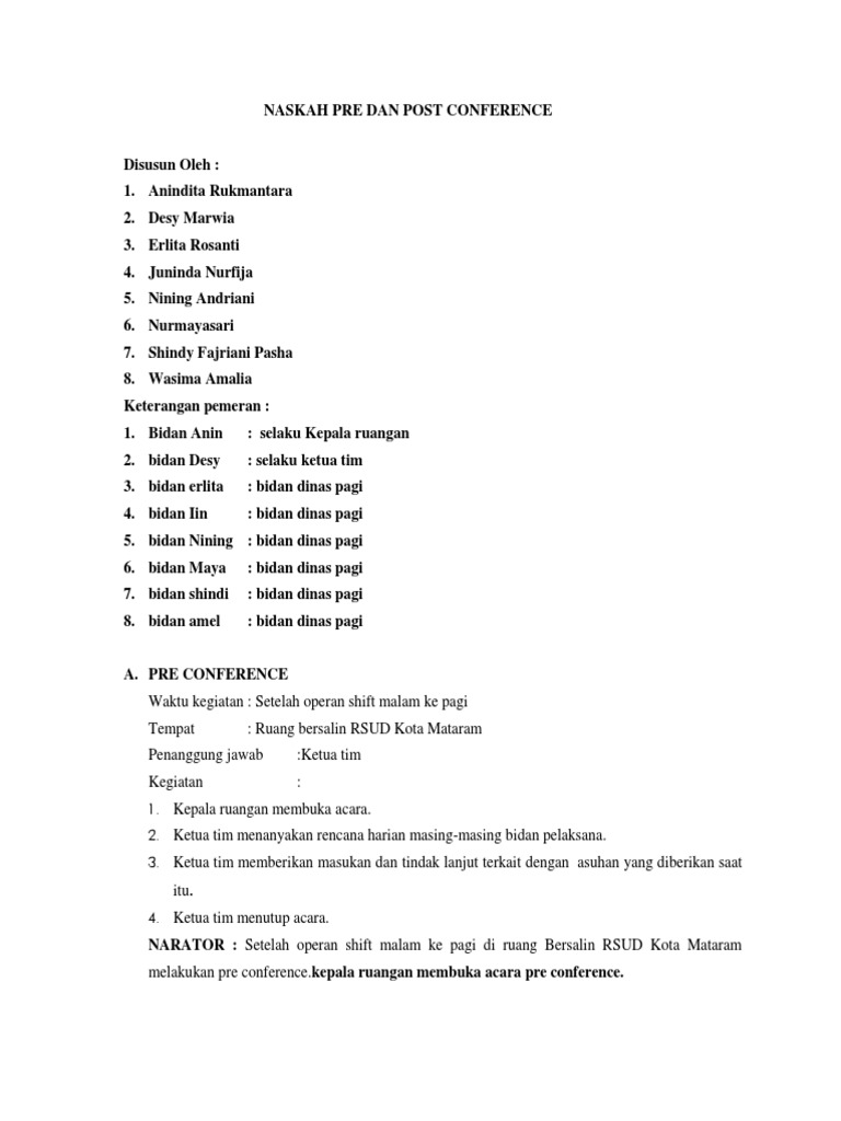 PRE- AND POST-CONFERENCE REPORT | PDF