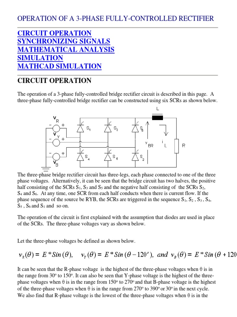 Circuit Operation Synchronizing Signals Mathematical Analysis ...