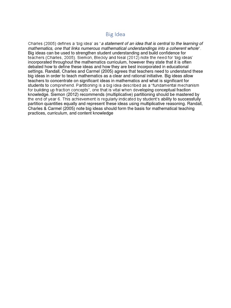 Big Idea | PDF