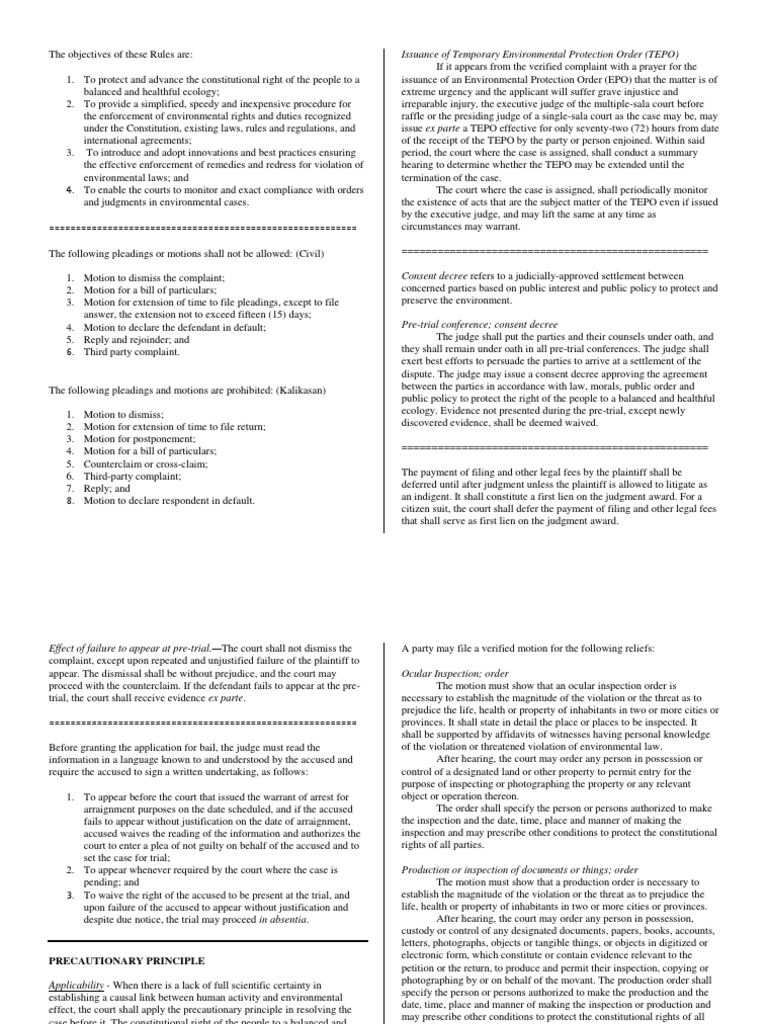 Issuance of Temporary Environmental Protection Order (TEPO) | PDF ...