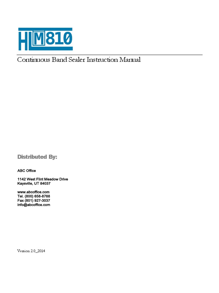 Sealersales HL m810 Band Sealer | PDF | Belt (Mechanical) | Ac Power Plugs And Sockets