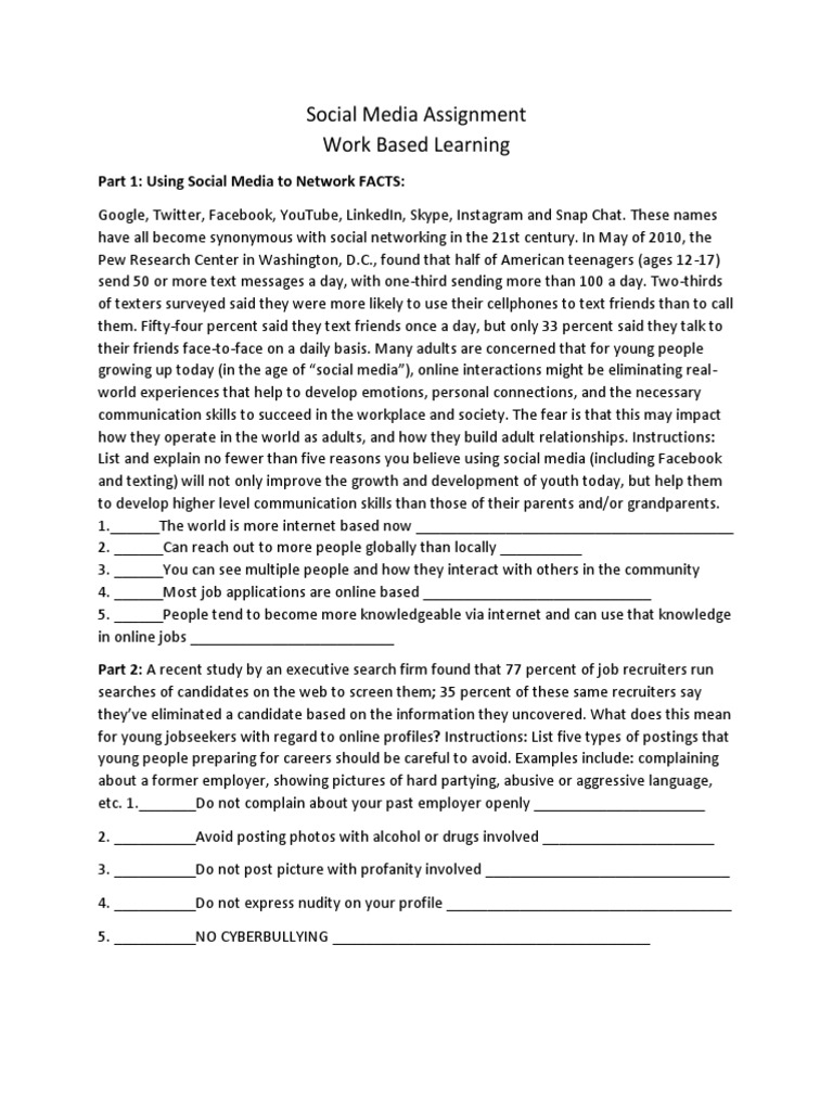 Social Media's Impact on Youth Networking | PDF | Text Messaging ...