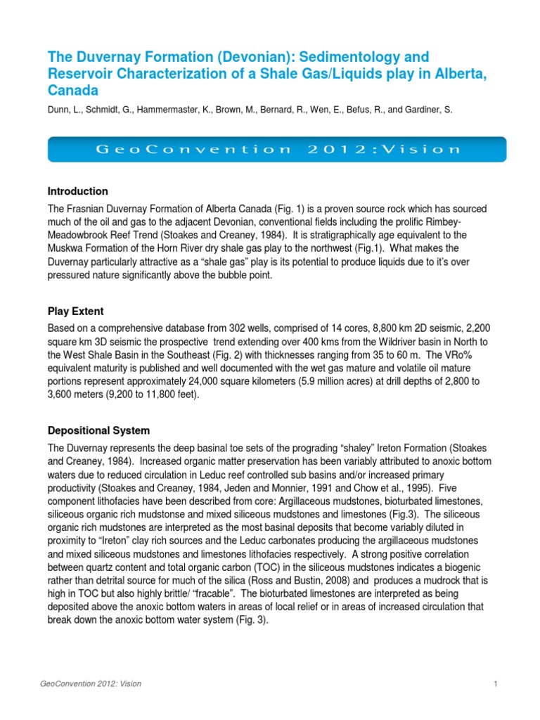 280 GC2012 The Duvernay Formation | PDF | Petroleum Geology | Petroleum