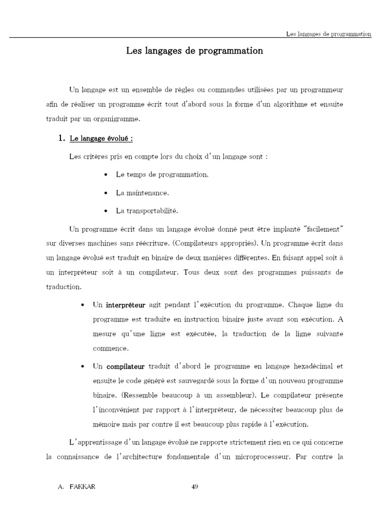 Les Langages de Programmation | PDF | Assembly Language | Computer Program