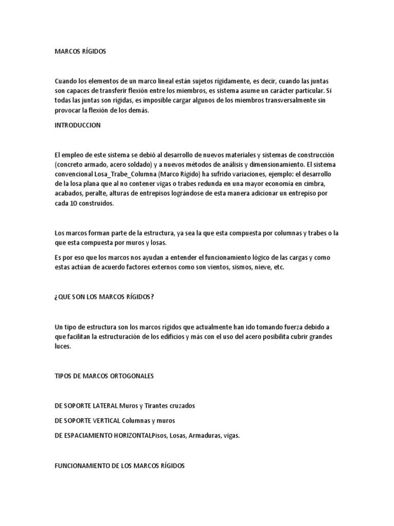 Marcos Rígidos | PDF | Acero estructural | Acero