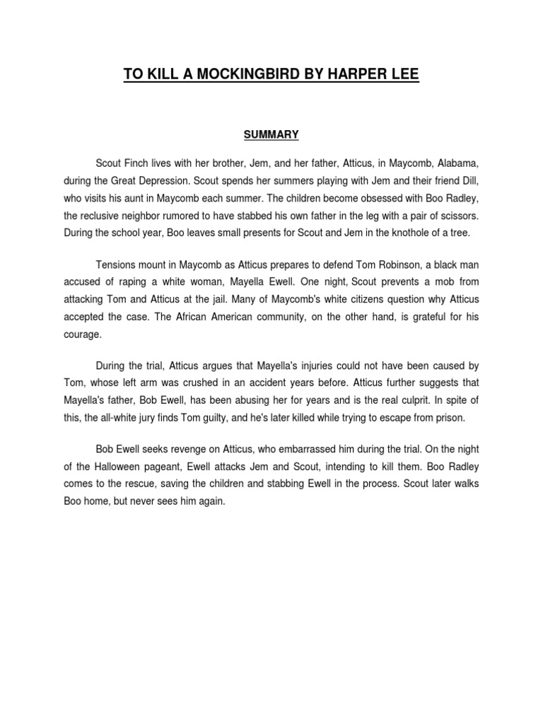 To Kill A Mockingbird by Harper Lee | PDF | To Kill A Mockingbird