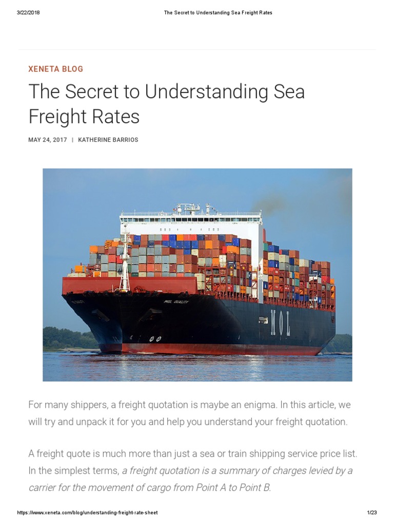The Secret To Understanding Sea Freight Rates | PDF | Cargo ...