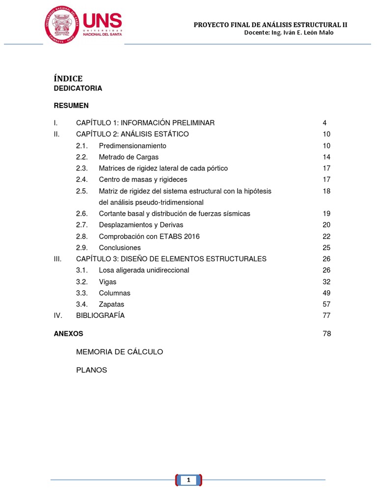 Proyecto Analisis Informe | PDF | Fundación (Ingeniería) | Rigidez