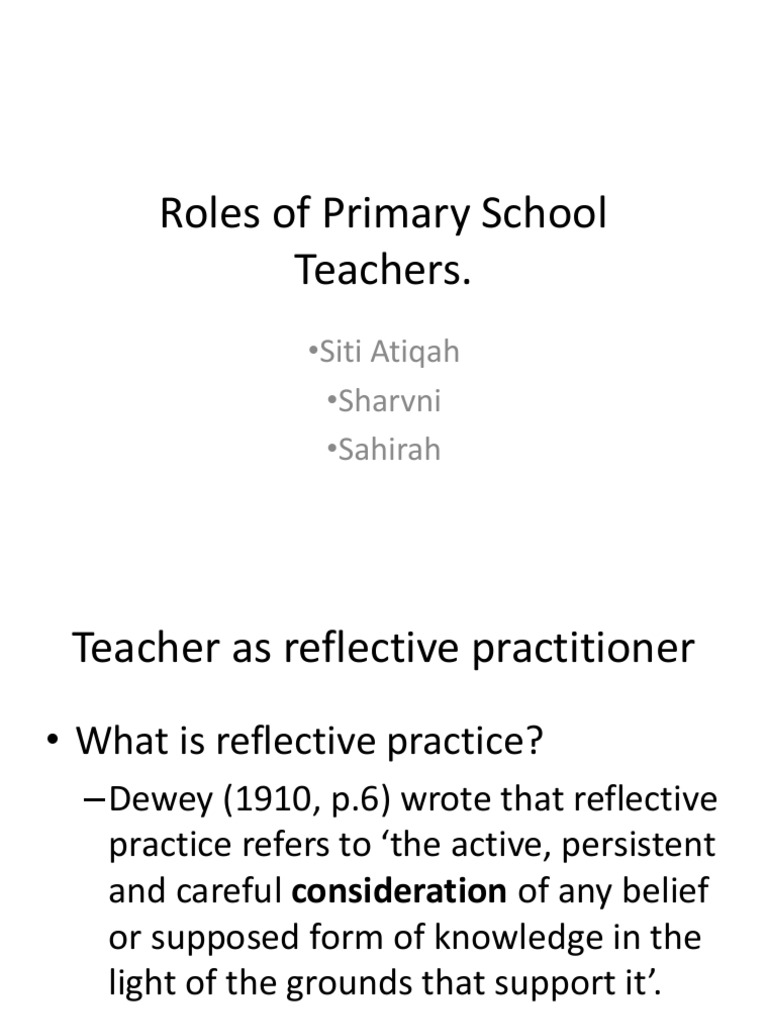 Roles of Primary School Teachers | PDF