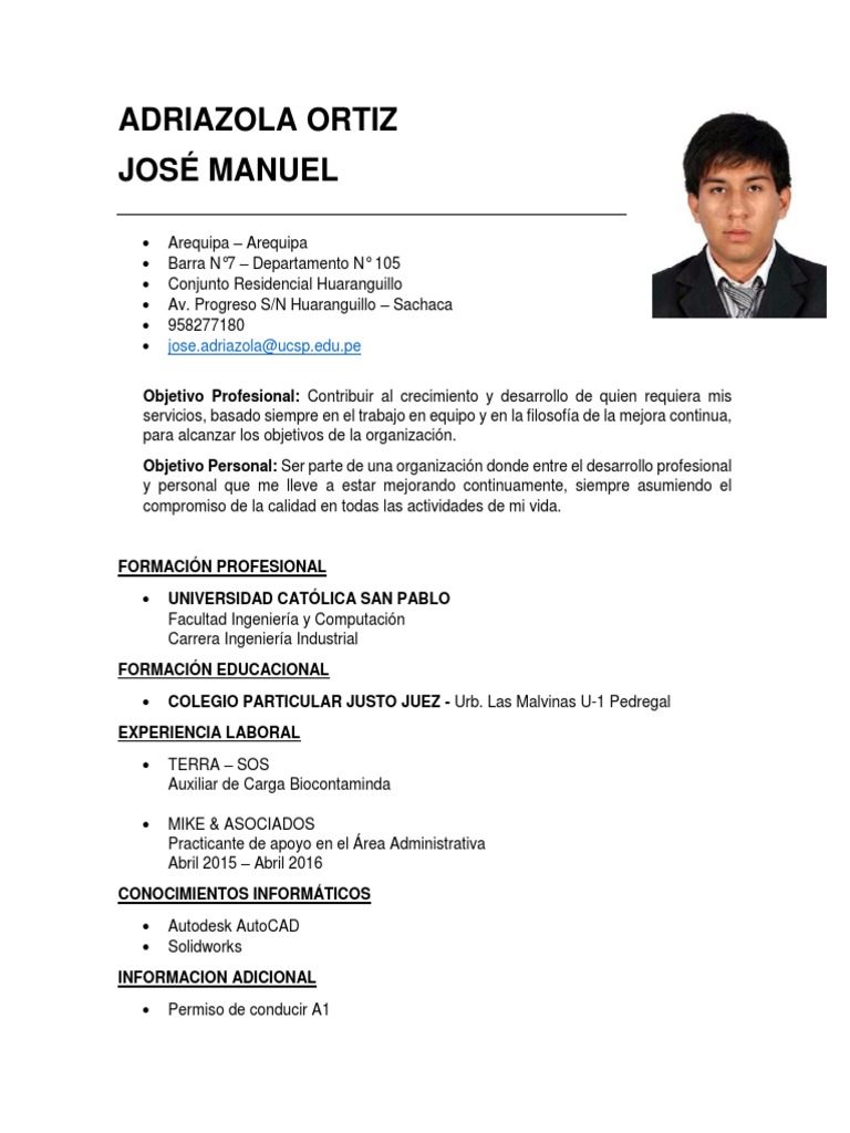 CV Jose Adriazola | PDF