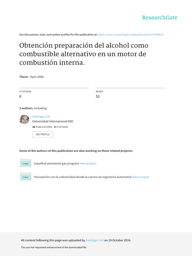 Obtencion Preparacion Del Alcohol Como Combustible | PDF | Destilación ...