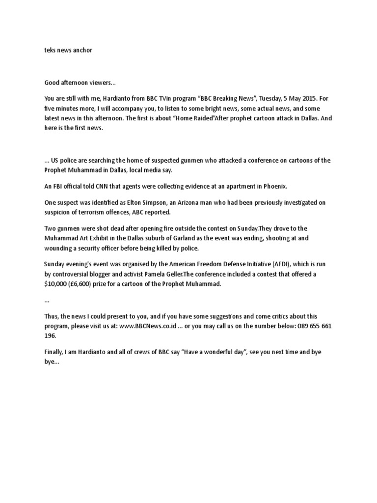 Teks News Anchor | PDF