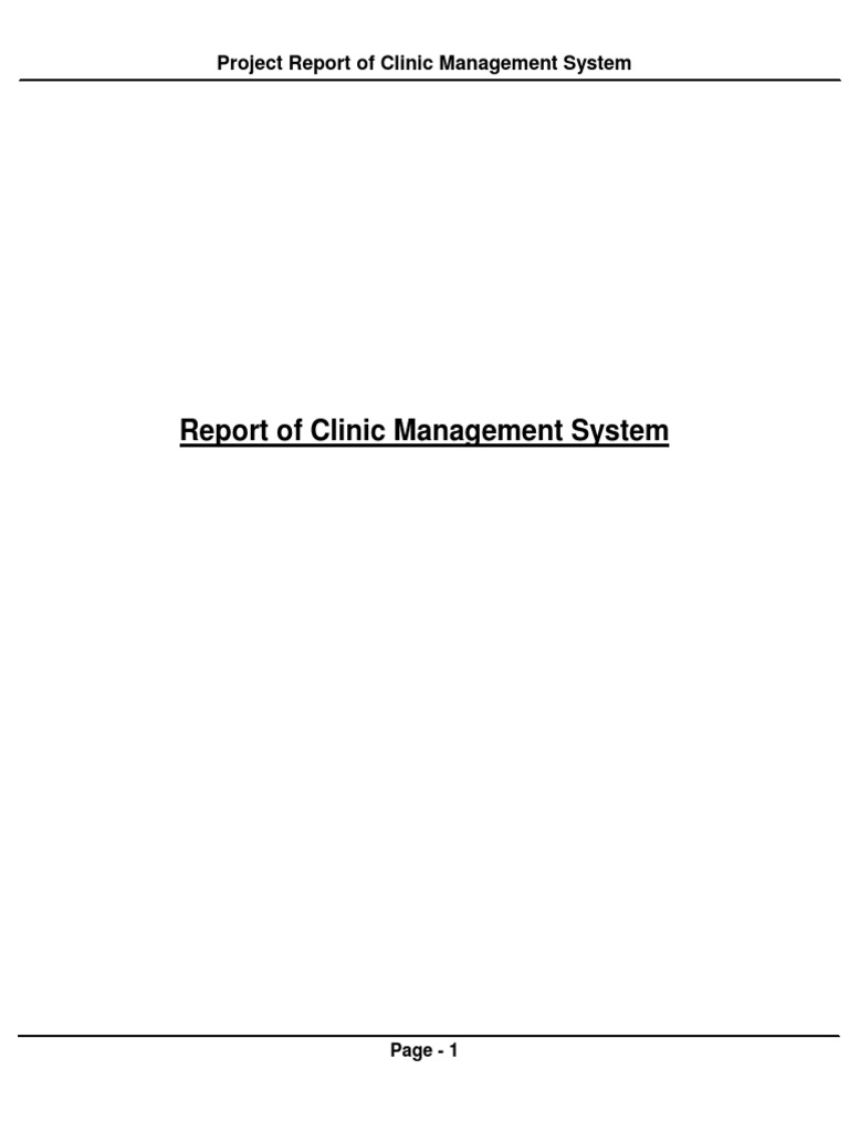 Clinic Management System Project Report | PDF | Software Testing ...