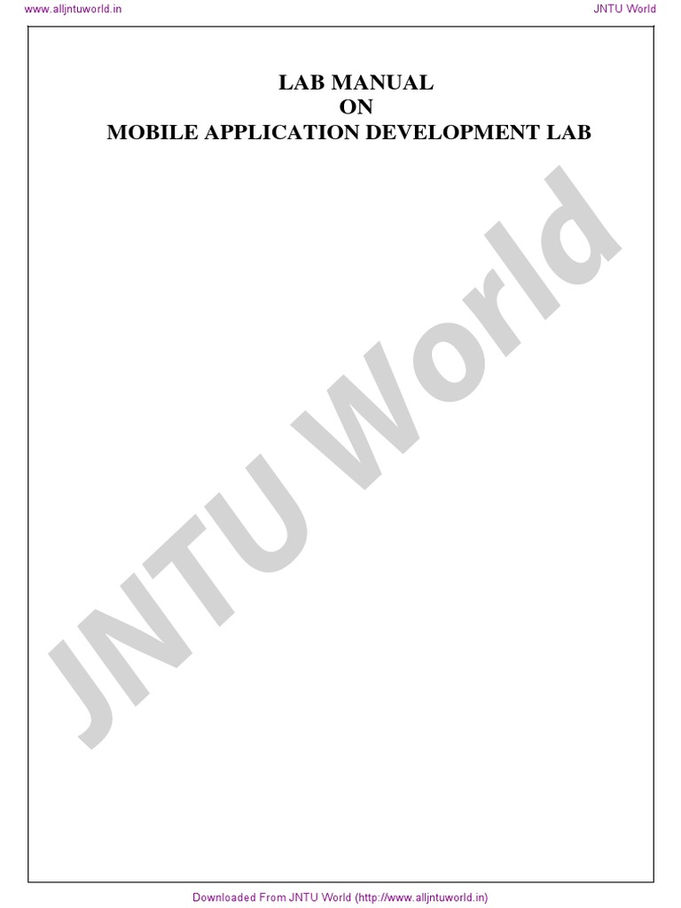 Mobile Application Development Lab Manual | PDF | Java (Programming Language) | Software Engineering