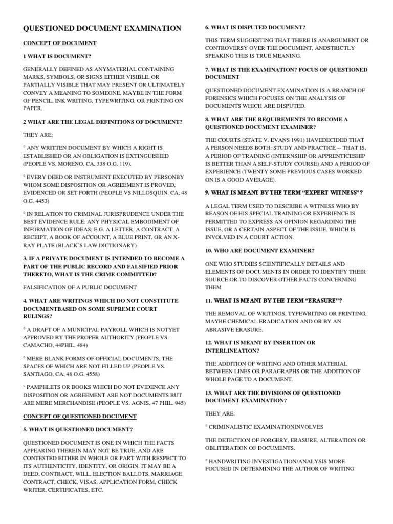 Questioned Document Examination | PDF | Signature | Stereoscopy